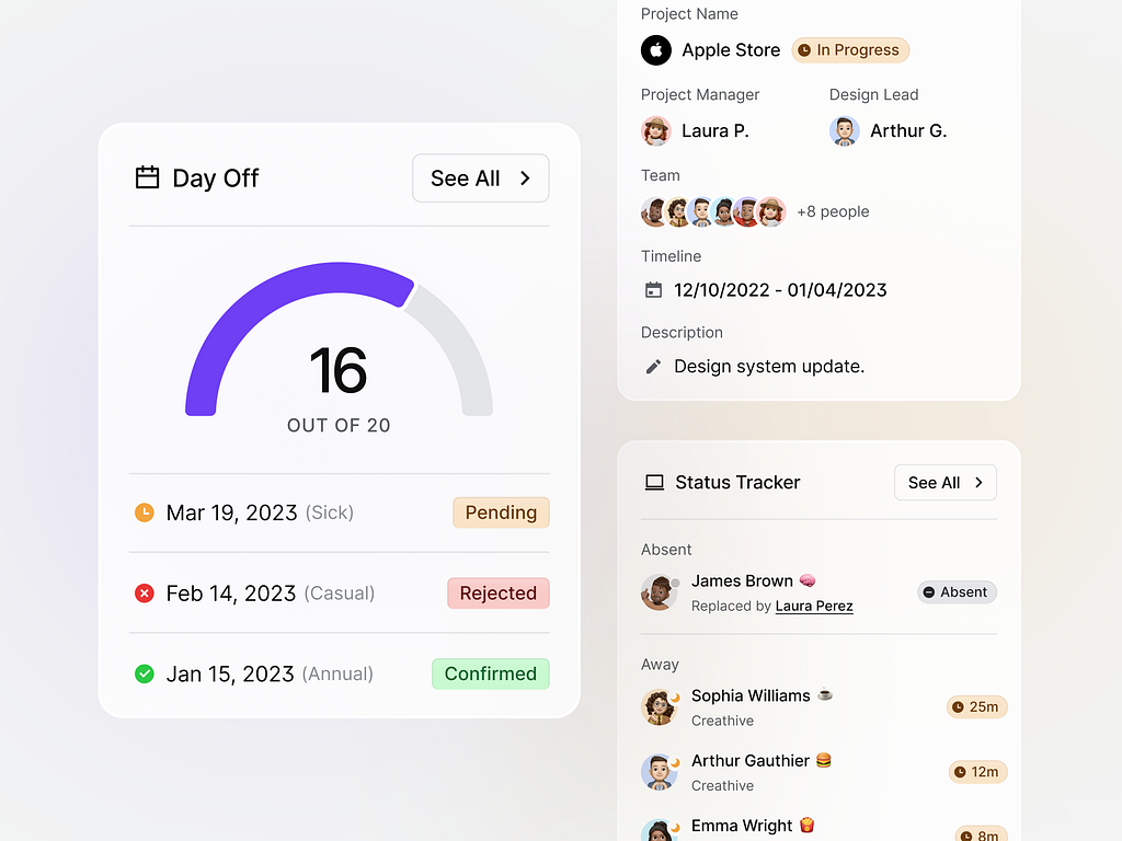 Employee Tracker • AlignUI Design System by Erşad Başbağ on Dribbble