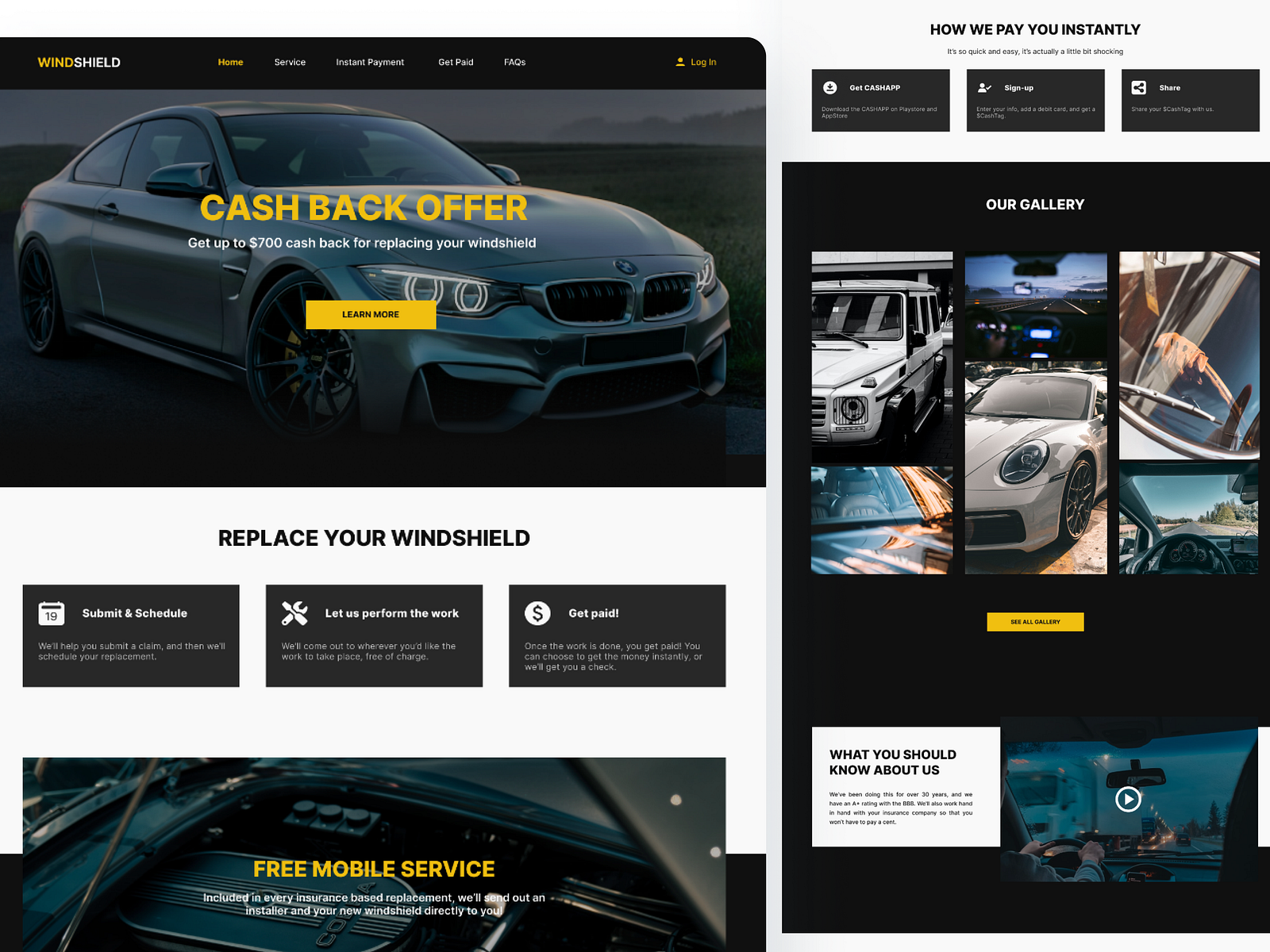 Windshield Car Repair Website Design by Prahastito (catlogic8) on Dribbble