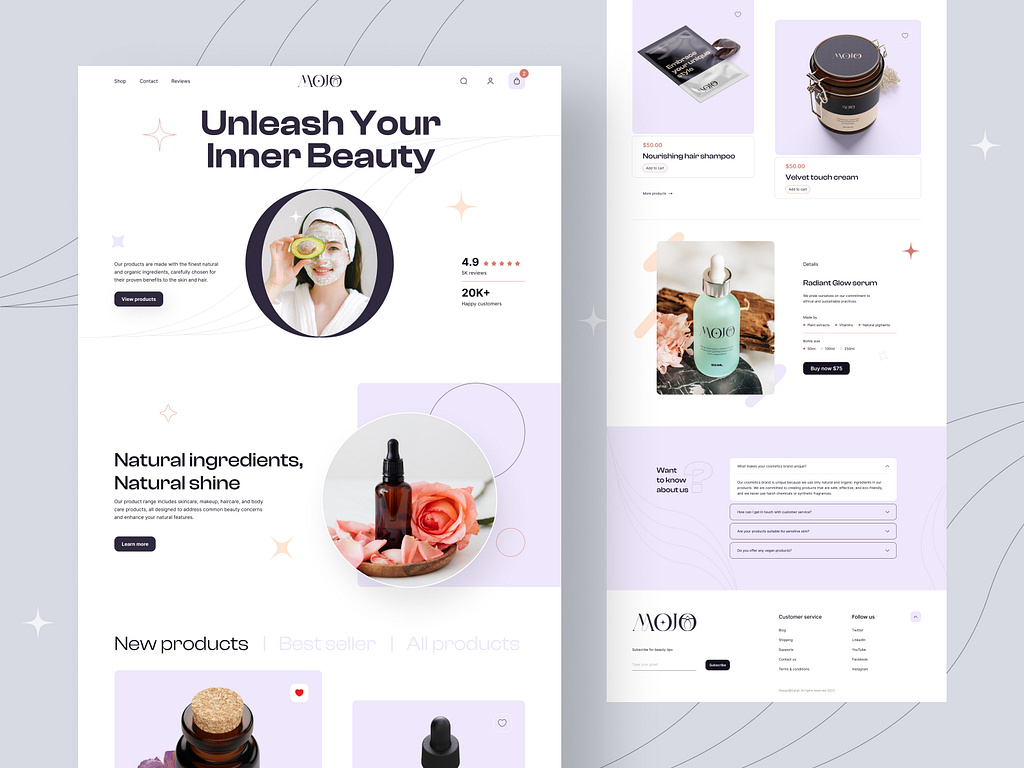 Skincare-Cosmetic Landing Page / Web UI by Jabel for Kahaf - Design ...