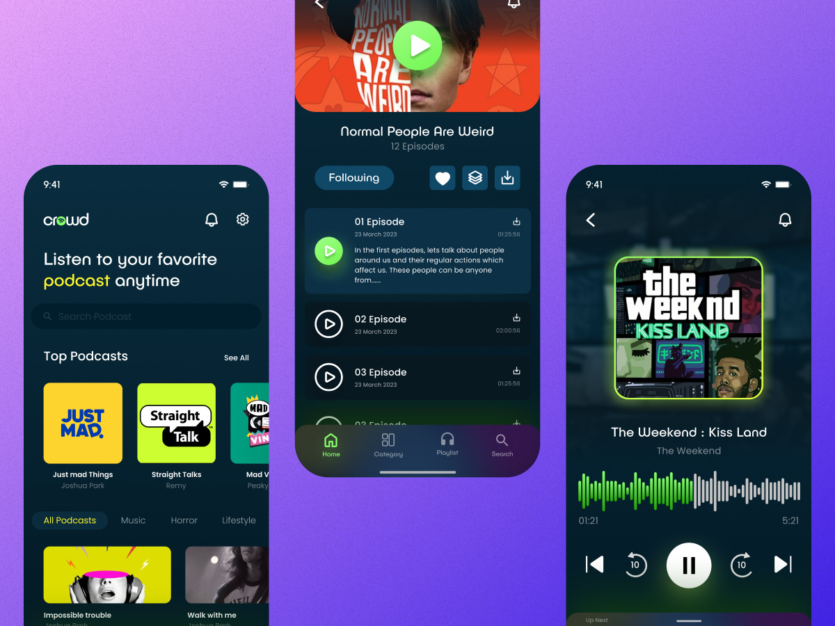Podcast App UI by Saurav Nayak on Dribbble