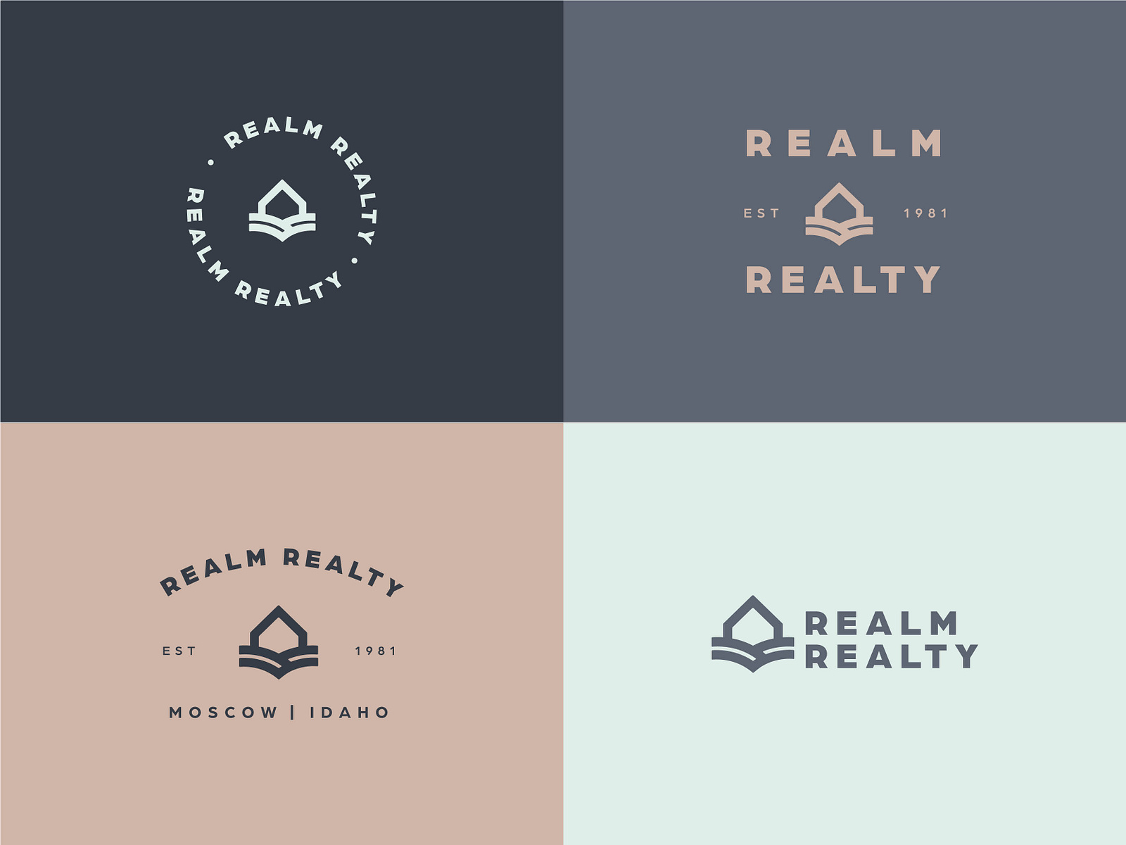 Realm Realty Logo Variations by Madbear Creative Agency LLC on Dribbble