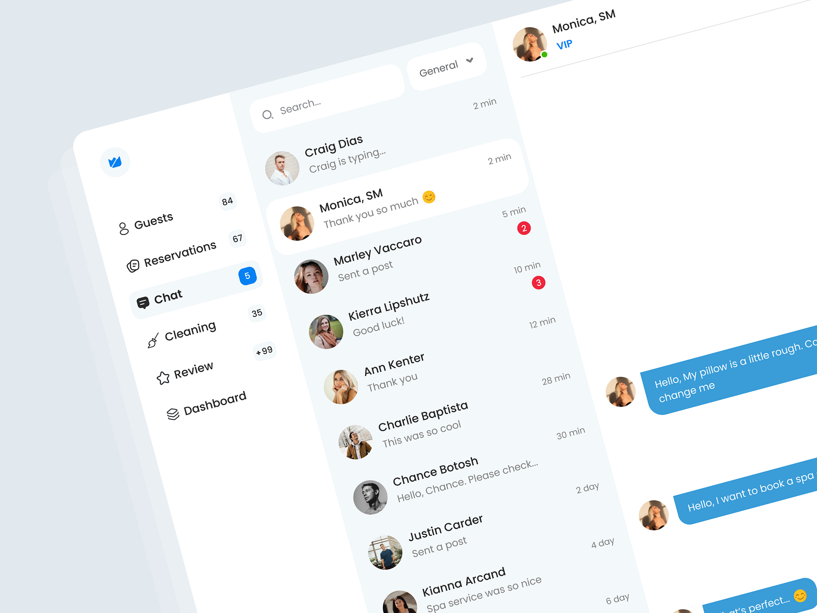 Chat - Message Dashboard by Nick Buturishvili on Dribbble