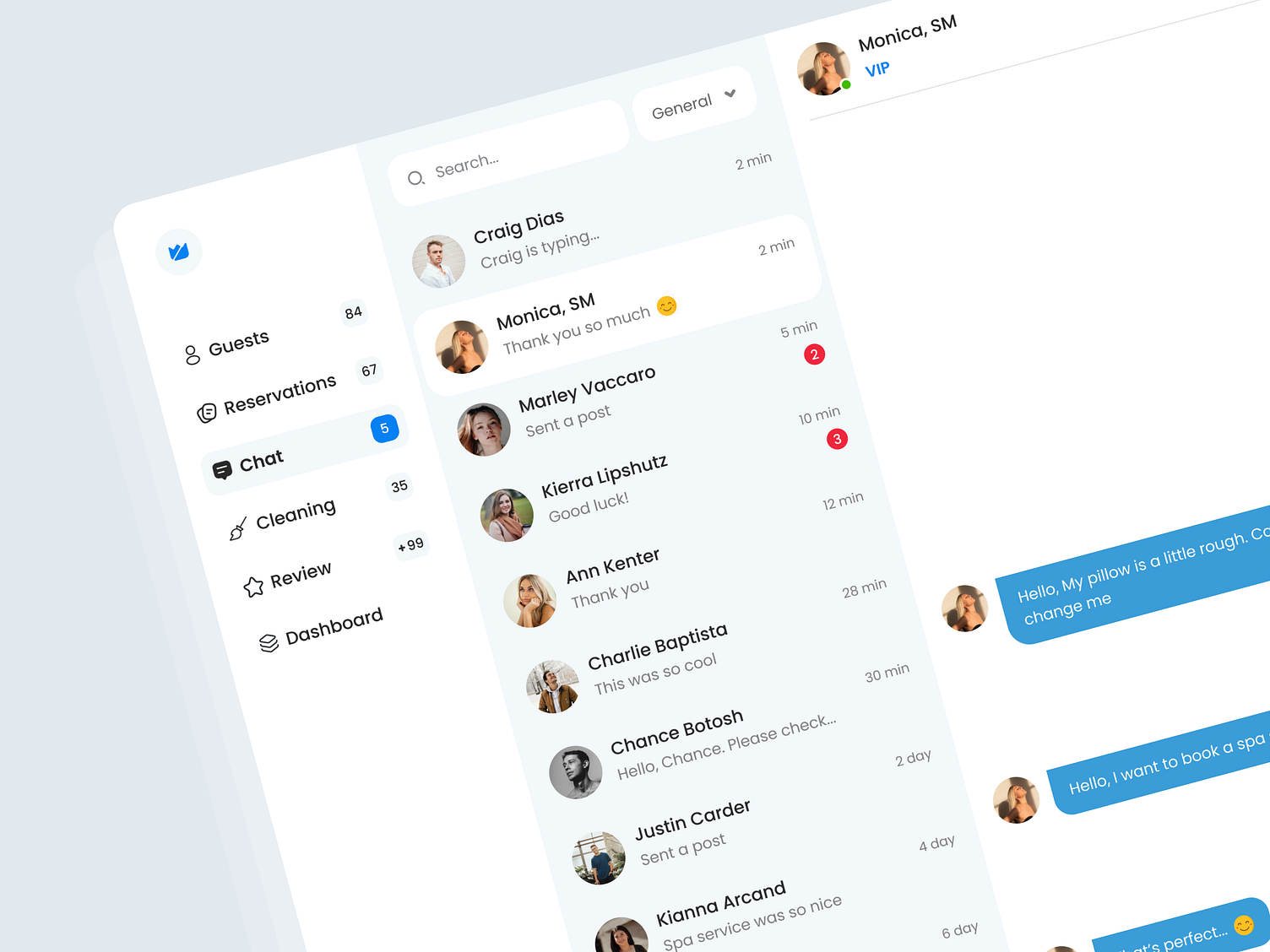 Chat - Message Dashboard by Nick Buturishvili on Dribbble