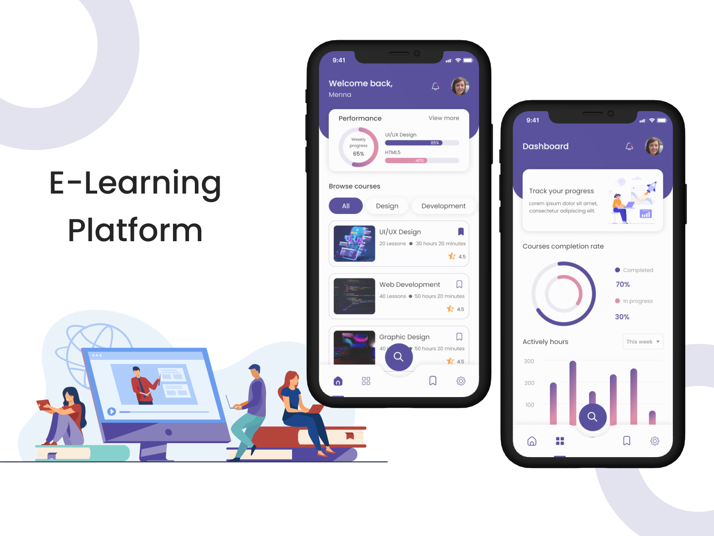 E-learning platform app ui design by Menna Sayed on Dribbble