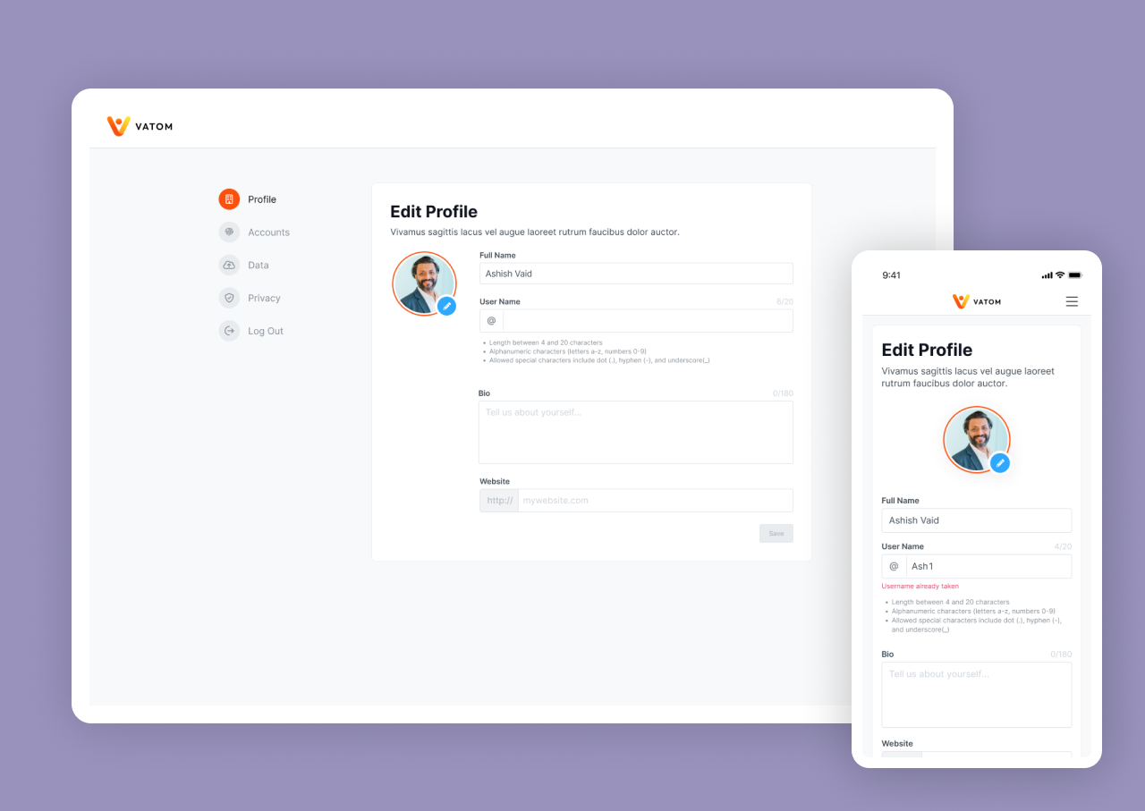 Vatom Profile (Dark Mode) by Nathan Lyttle on Dribbble