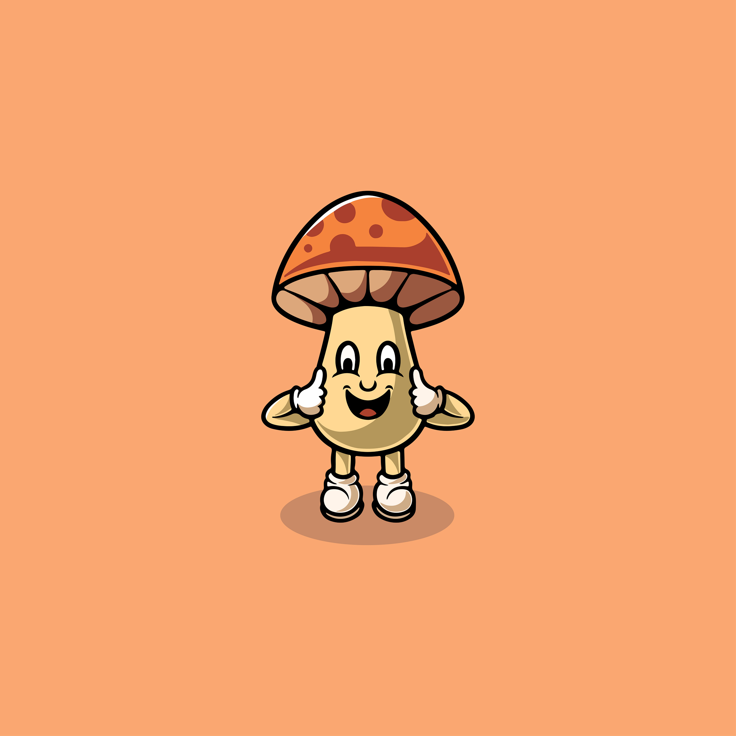 Cute Smiling Mushroom Illustration by Cubbone on Dribbble