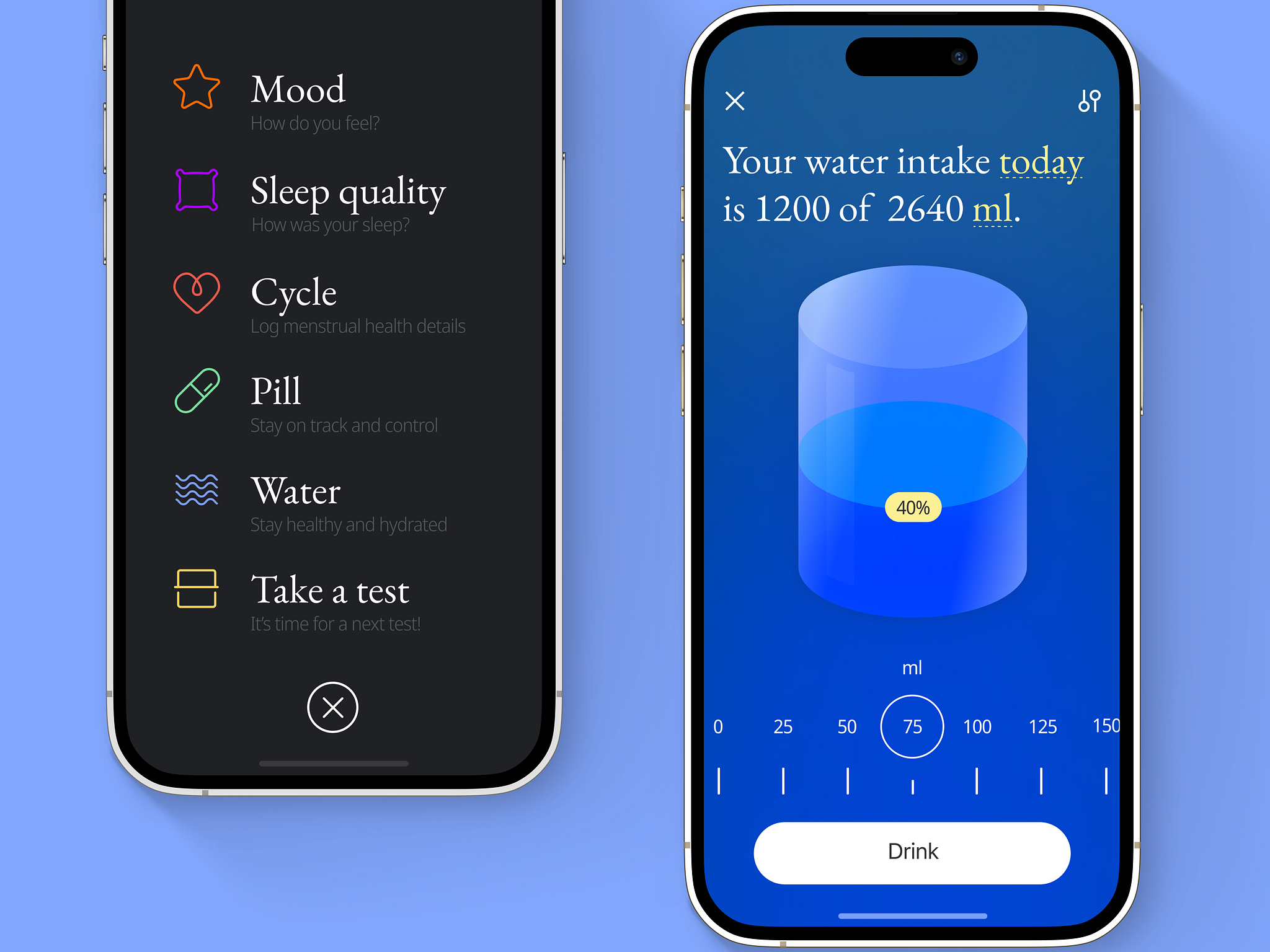 Health App Water Intake by Igor Savelev on Dribbble