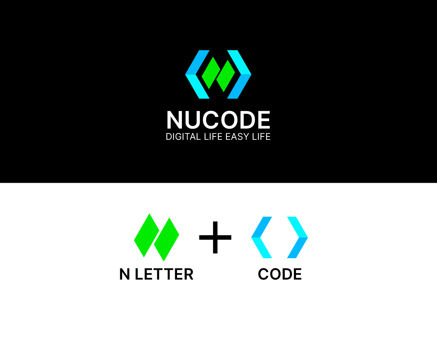 modern, minimalist, branding, n letter nucode logo design by NM Tamli for Brand Crown on Dribbble