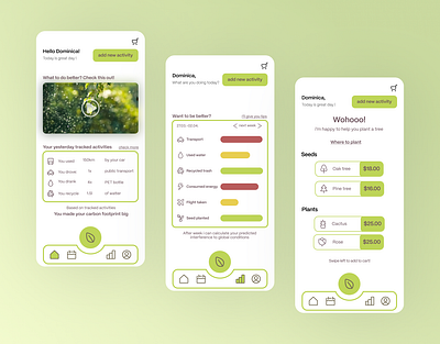 Minimal and futuristic Carbon tracker app by Marek Erben on Dribbble