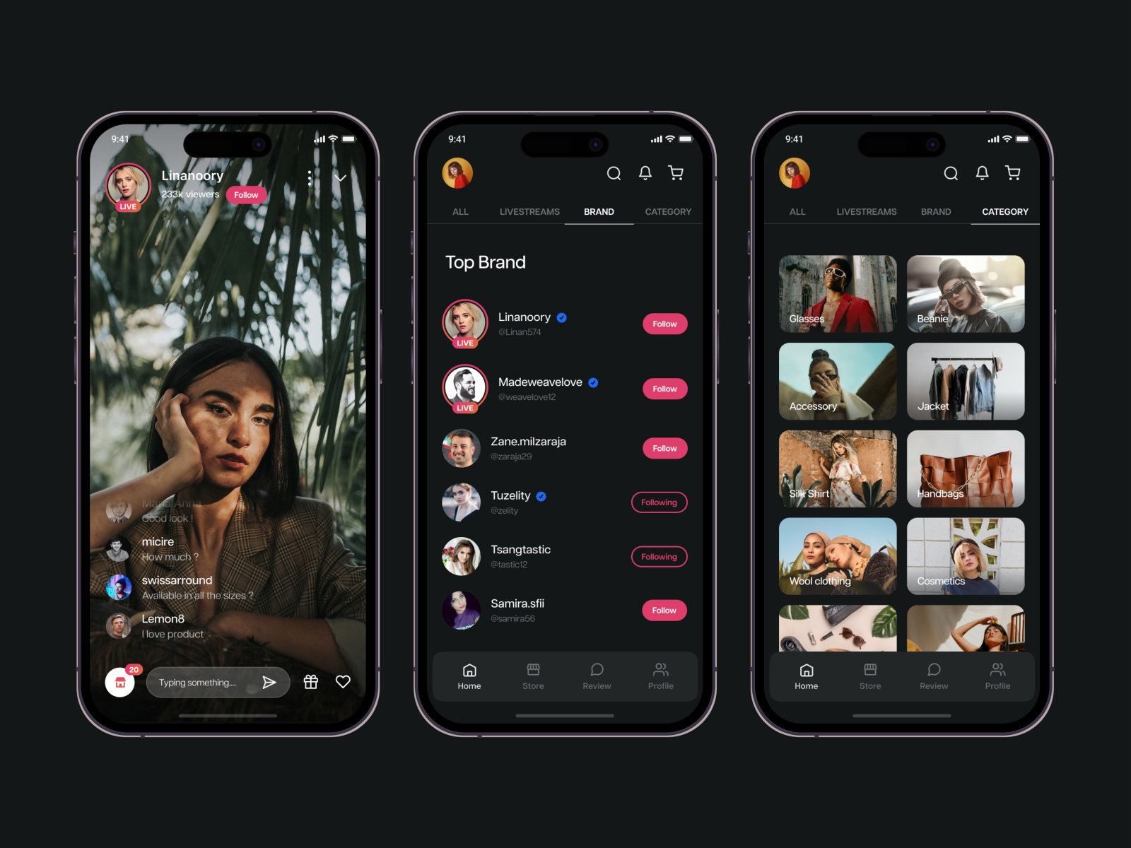 Livestream App by Nhung Rose on Dribbble