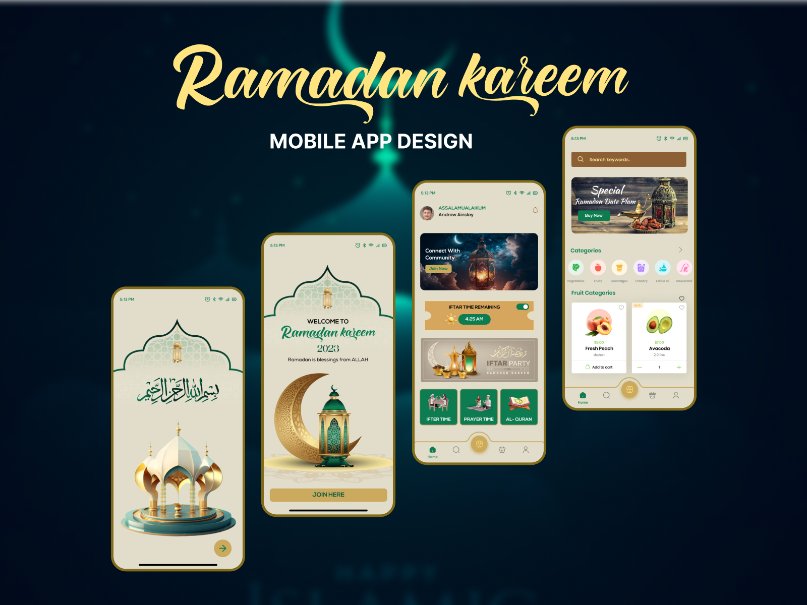 Ramadan Kareem mobile app by Sourav Das on Dribbble