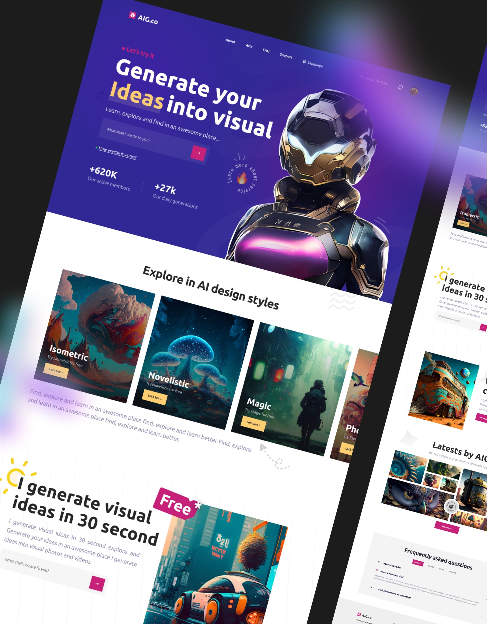 AI generation web design by Roohi Koohi on Dribbble