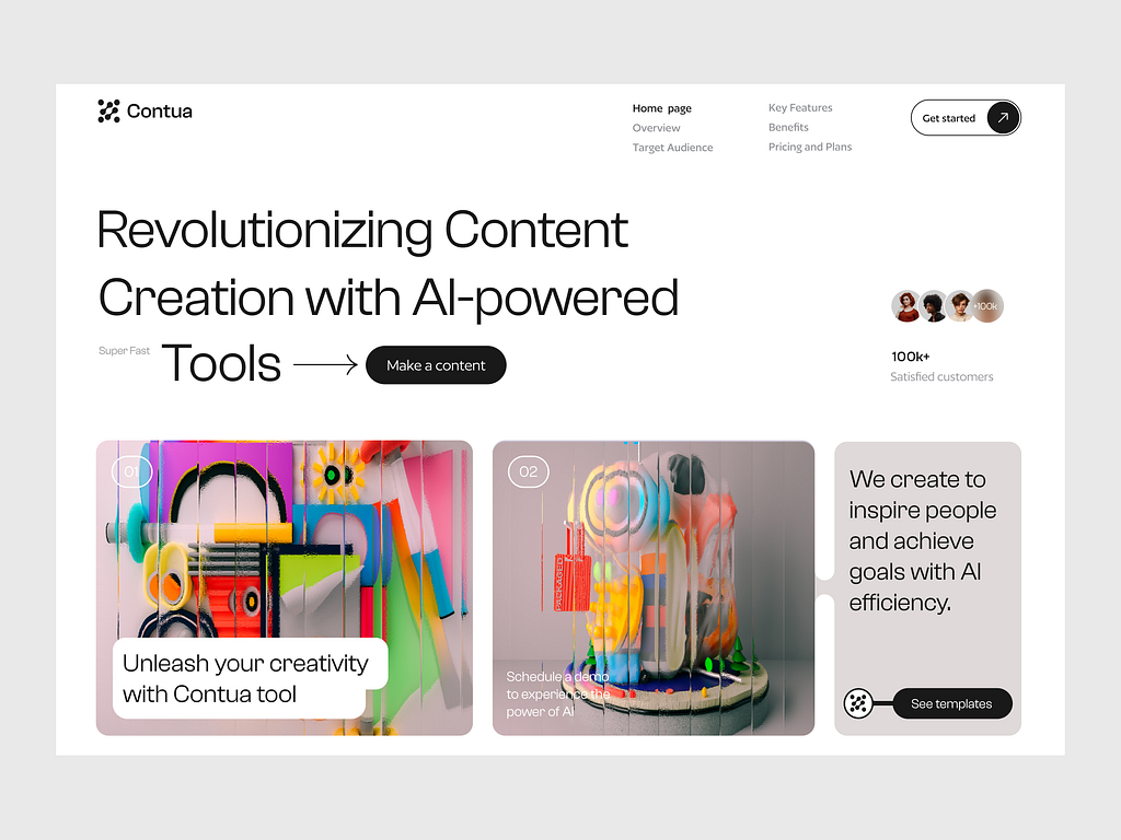 AI Content Generation Landing UI by Linur for Eloqwnt on Dribbble