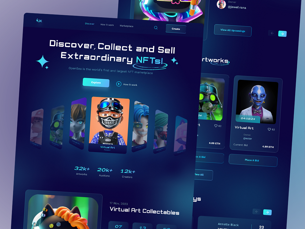 NFT Marketplace Landing design by Jewel Rana on Dribbble