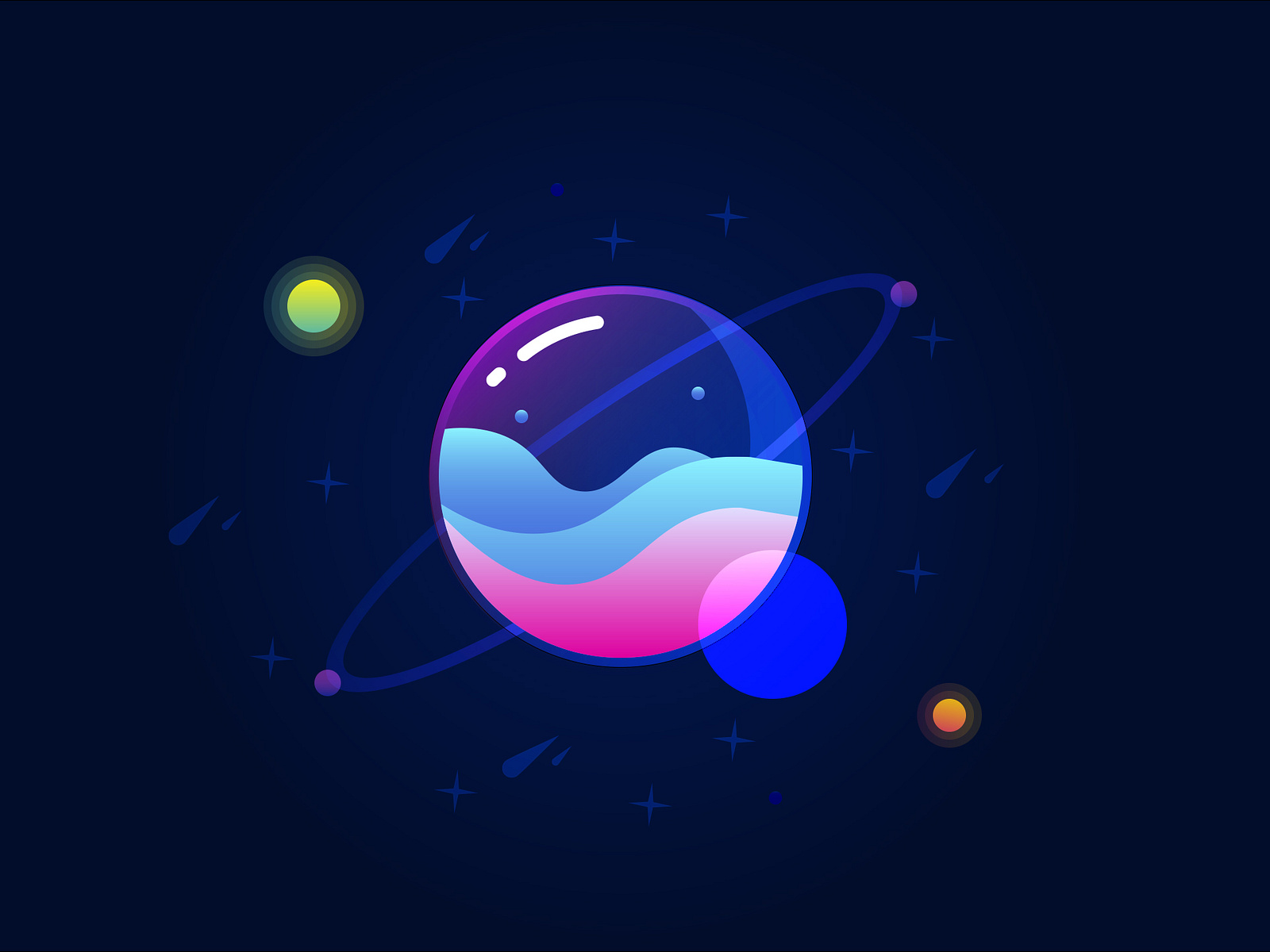 Glass Planet by LittleQAFFASS on Dribbble
