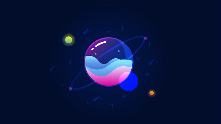 Glass Planet by LittleQAFFASS on Dribbble