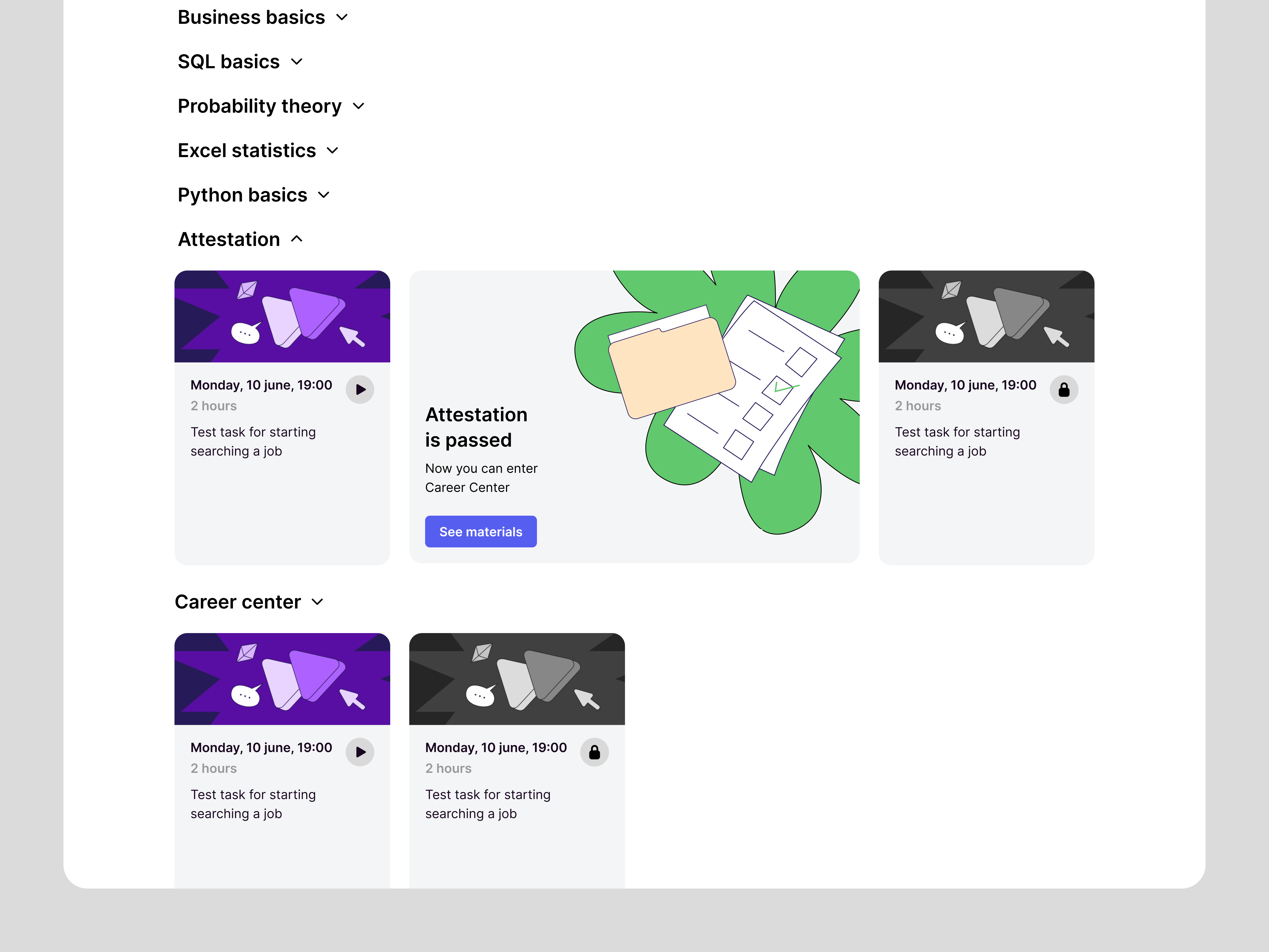 New attestation cards for Skypro by Nikita on Dribbble
