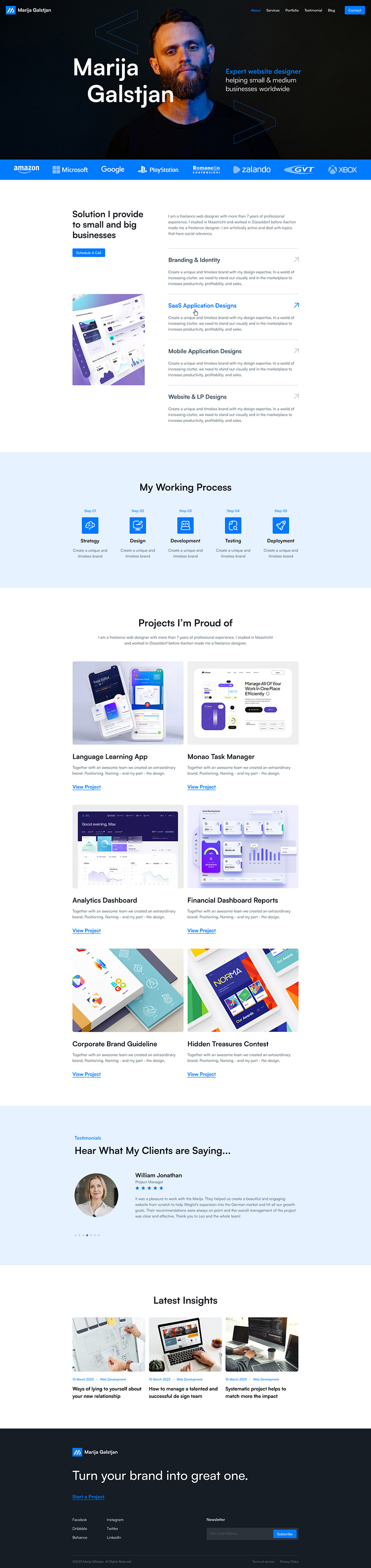 Web Developer Portfolio landing page by Eshad on Dribbble