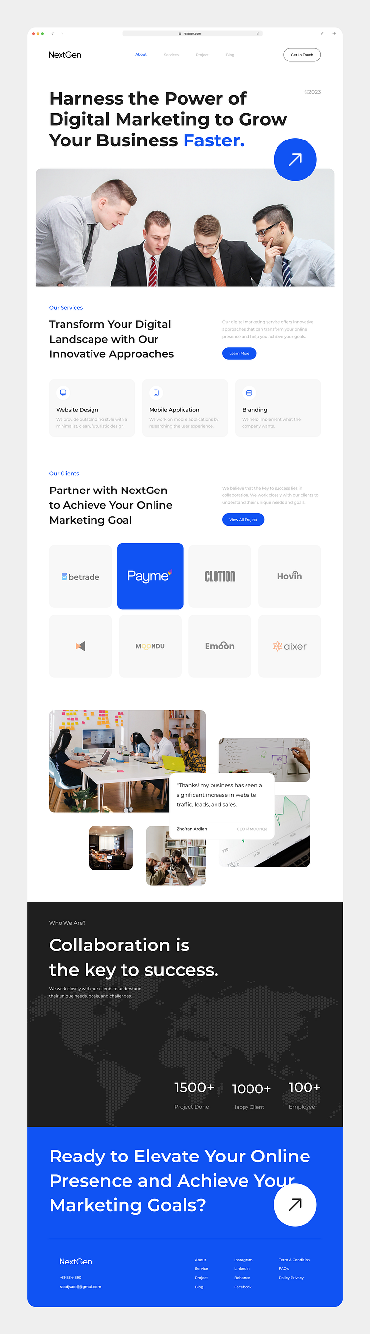Nextgen - Digital Marketing Landing Page by Hatypo Studio on Dribbble