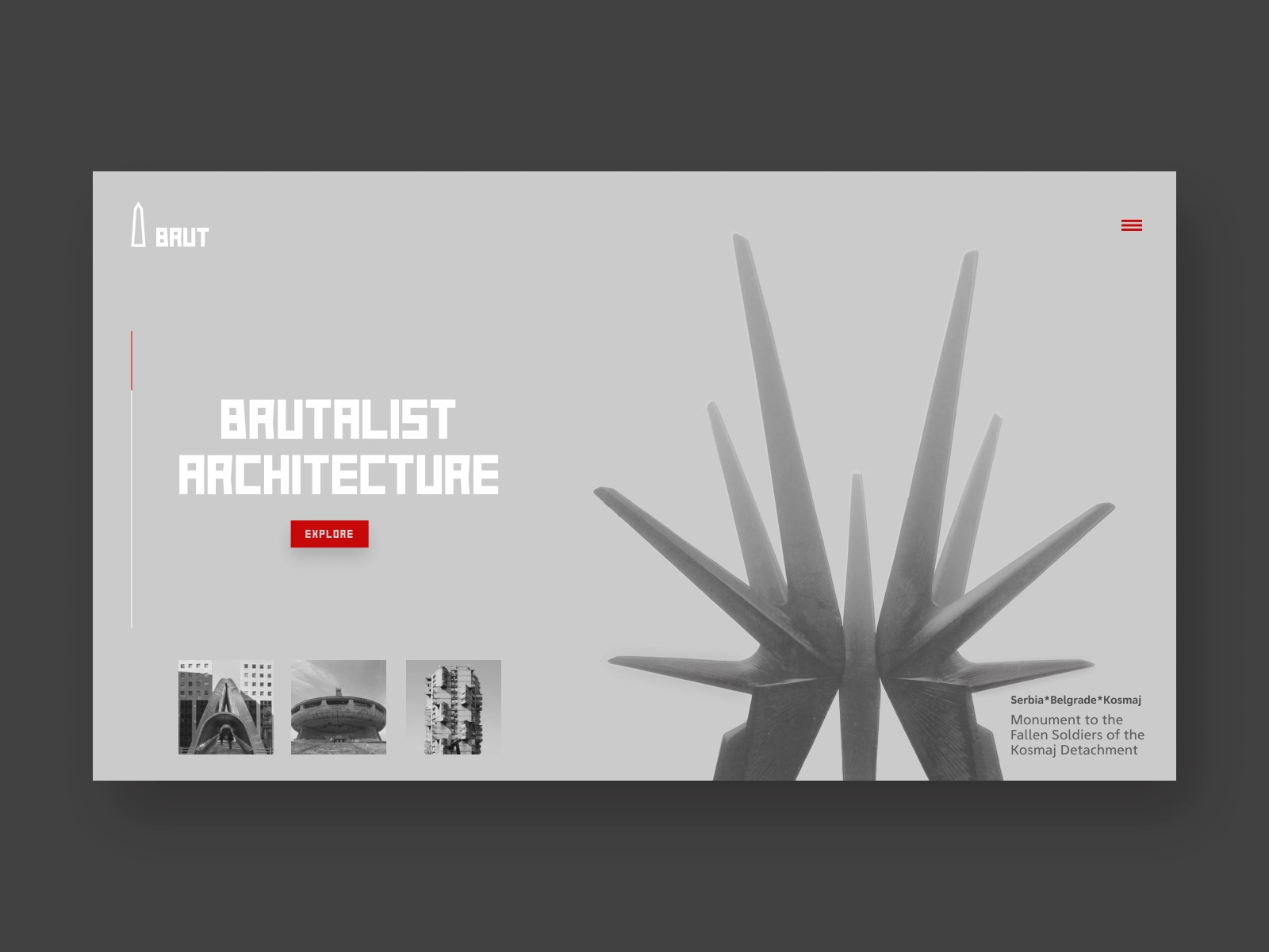 Web Design Concept - Belgrade Brutalist Architecture by Dušan ...