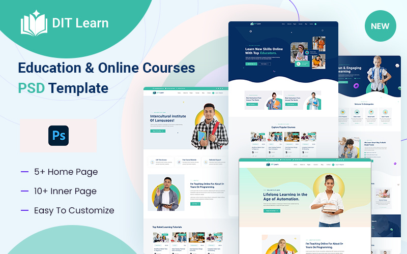 Education &Online Courses PSD Template by Mohammad Liton Mia on Dribbble