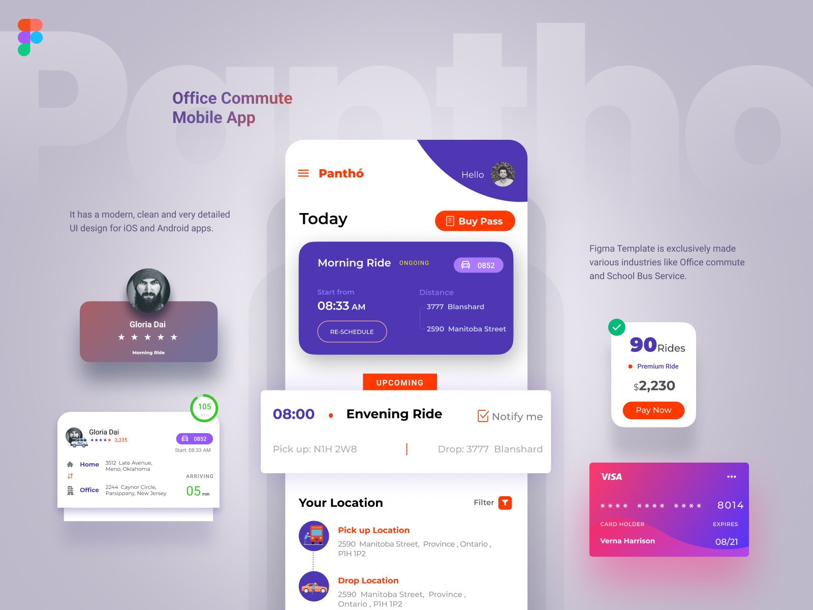 Office Commuter Mobile App UI - Pantho by Itobuz Technologies on Dribbble