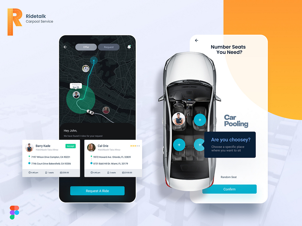 Car Pooling Mobile App Design & Development - Ridetalk by Itobuz ...