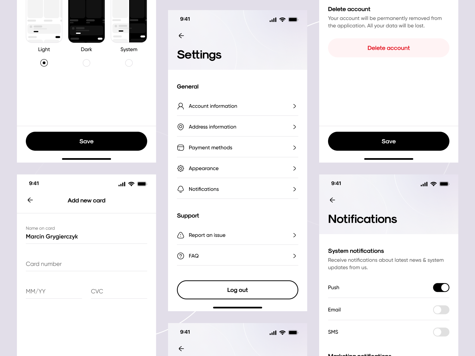 Mobile Settings - IOS App by Marcin Grygierczyk on Dribbble