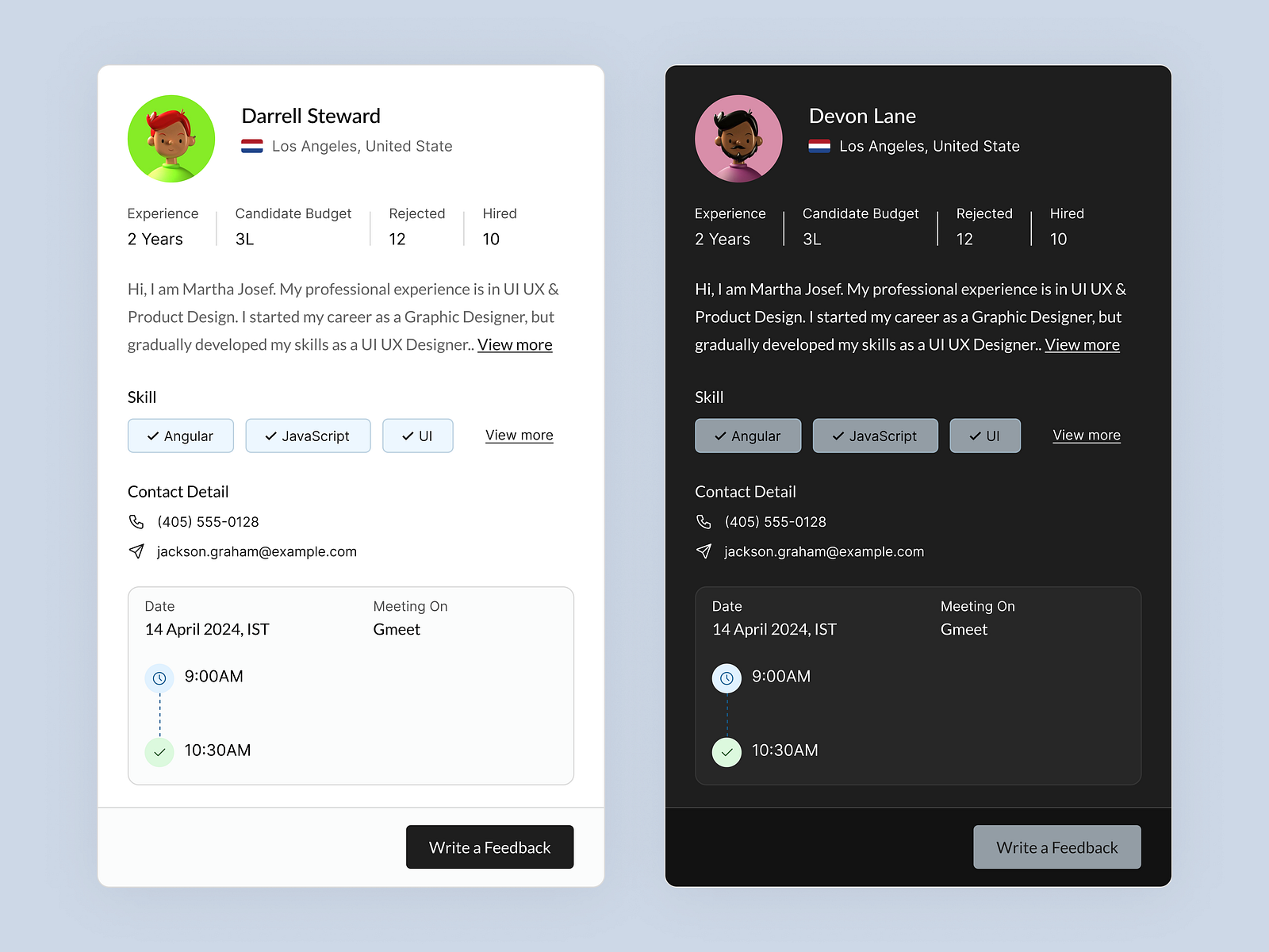 Profile Card - Detailed Information Card by Ashish on Dribbble