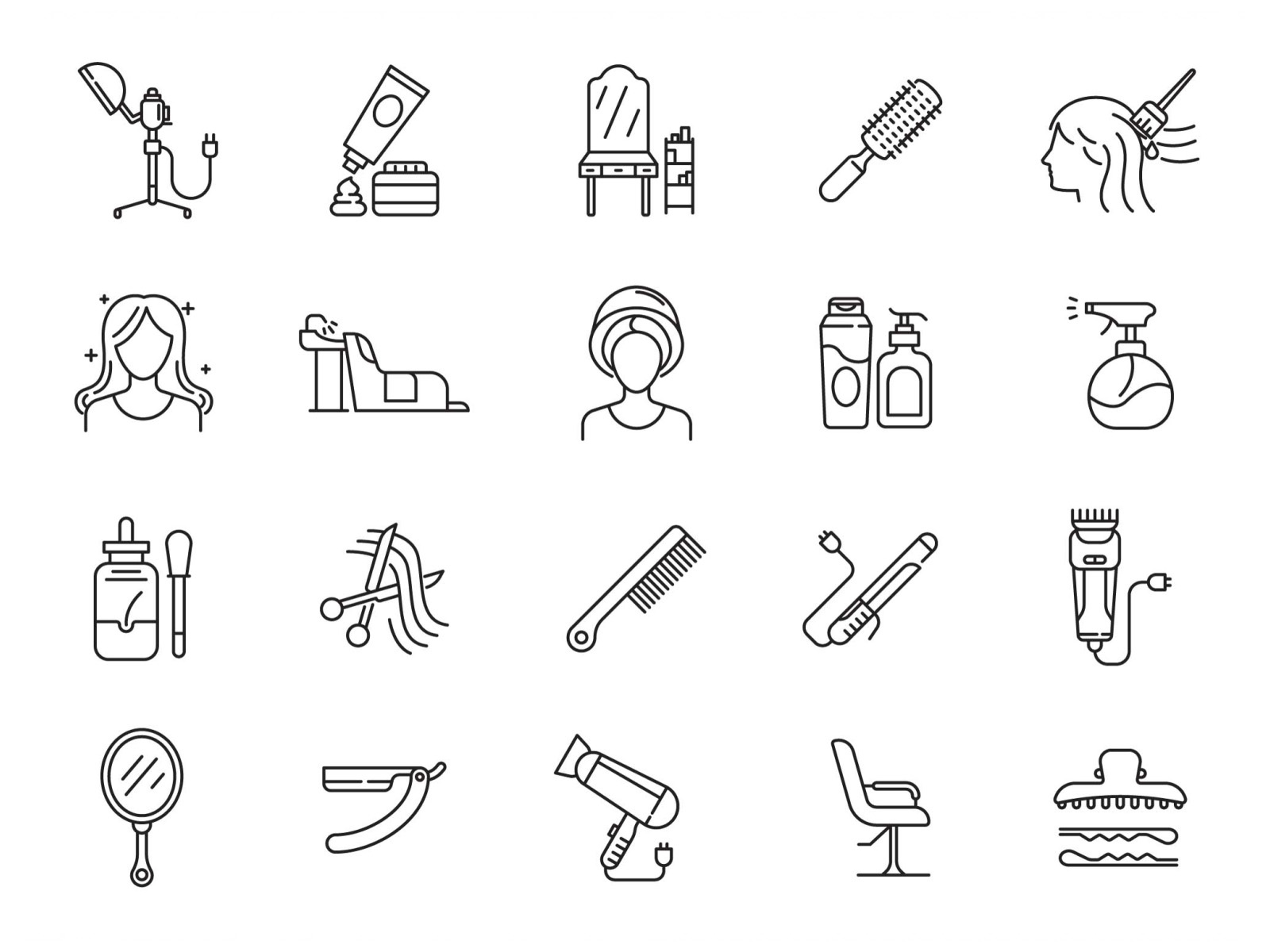 20 Hair Salon Icons by Graphic Pear on Dribbble
