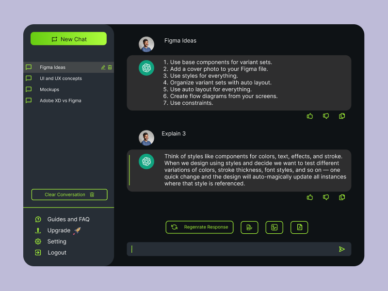 Chat GPT Redesign by Souptik Sarkar on Dribbble