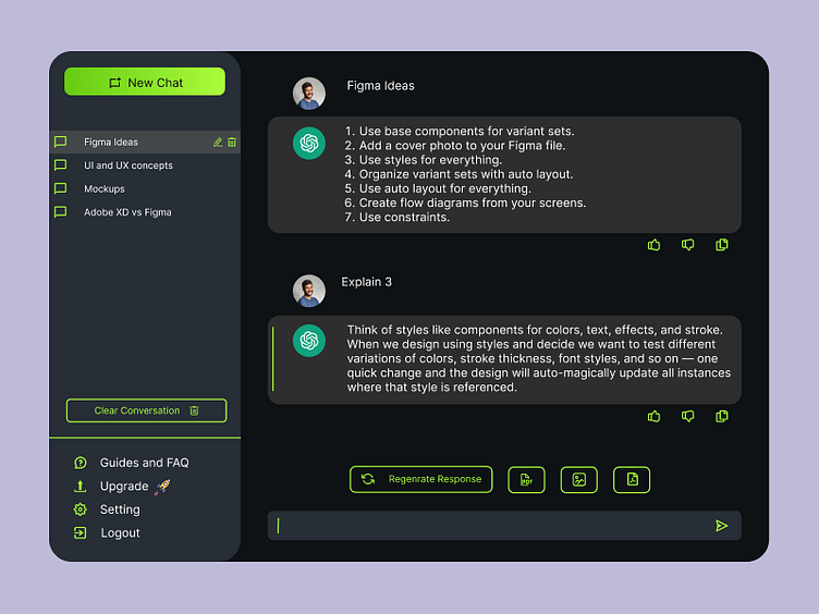 Chat GPT Redesign by Souptik Sarkar on Dribbble