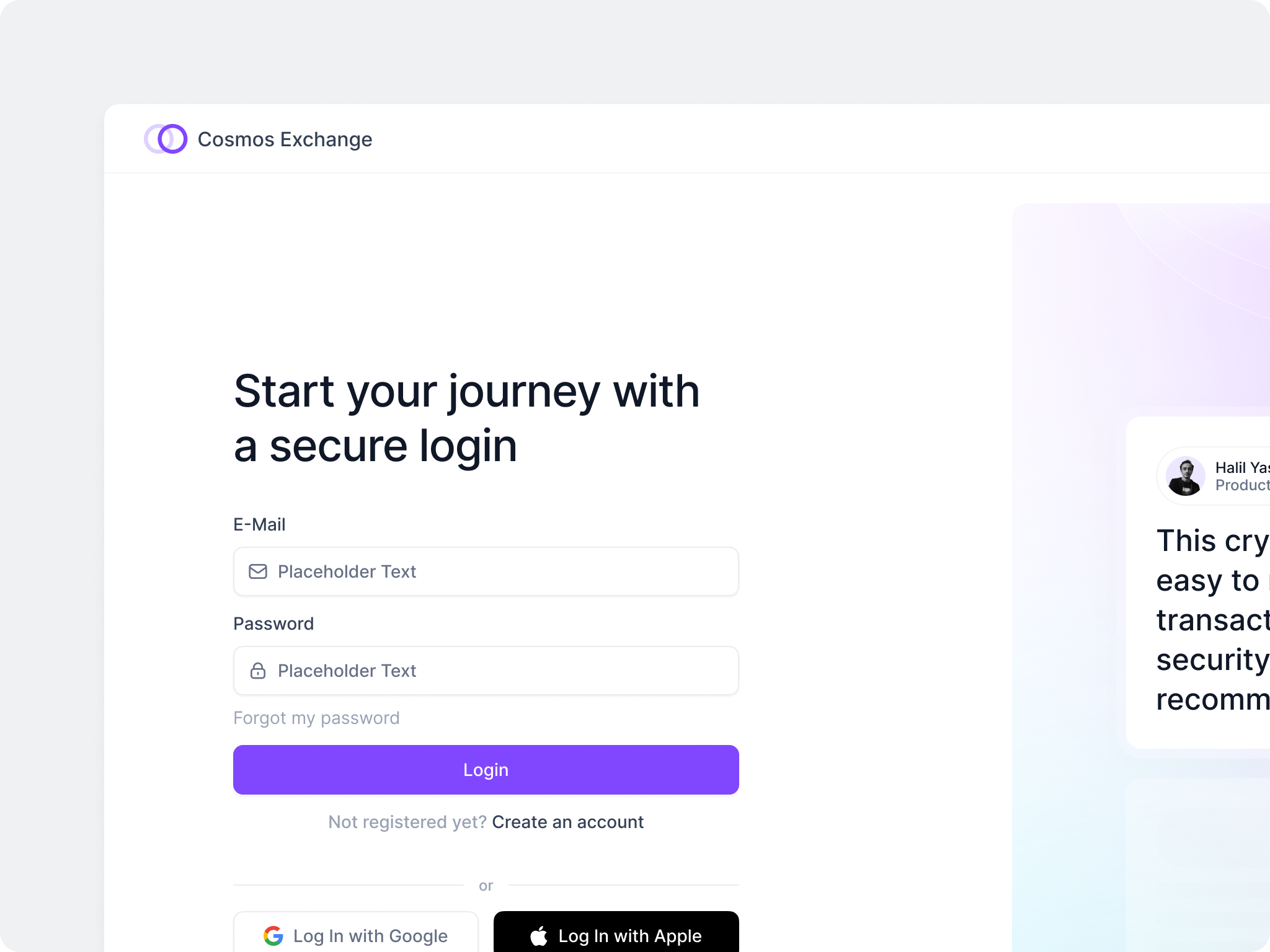 Exchange Login by Halil Yaşar on Dribbble