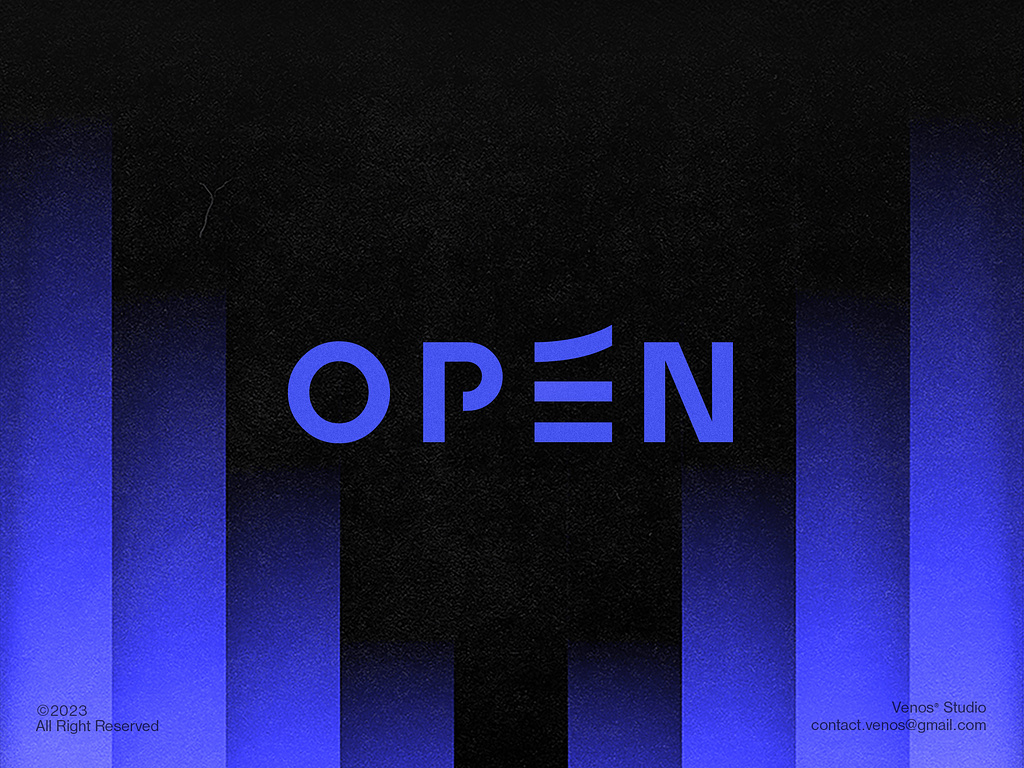 open - logo design, typography workmark, lettermark, design by Venos ...