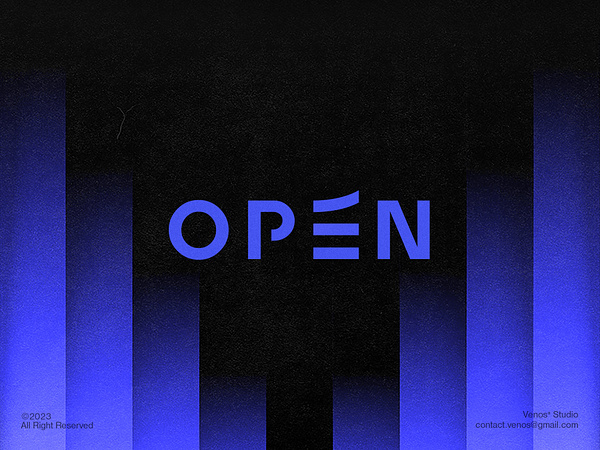 open - logo design, typography workmark, lettermark, design by Venos ...