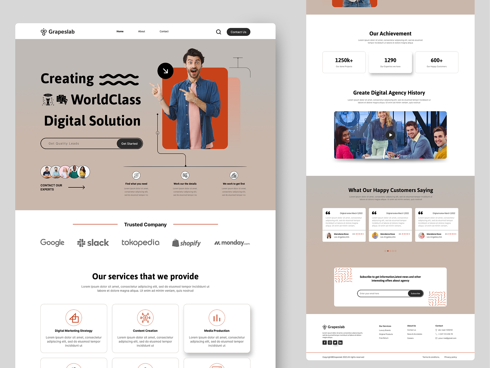 Agency Website UI Design Concept by Nazmul Haque on Dribbble