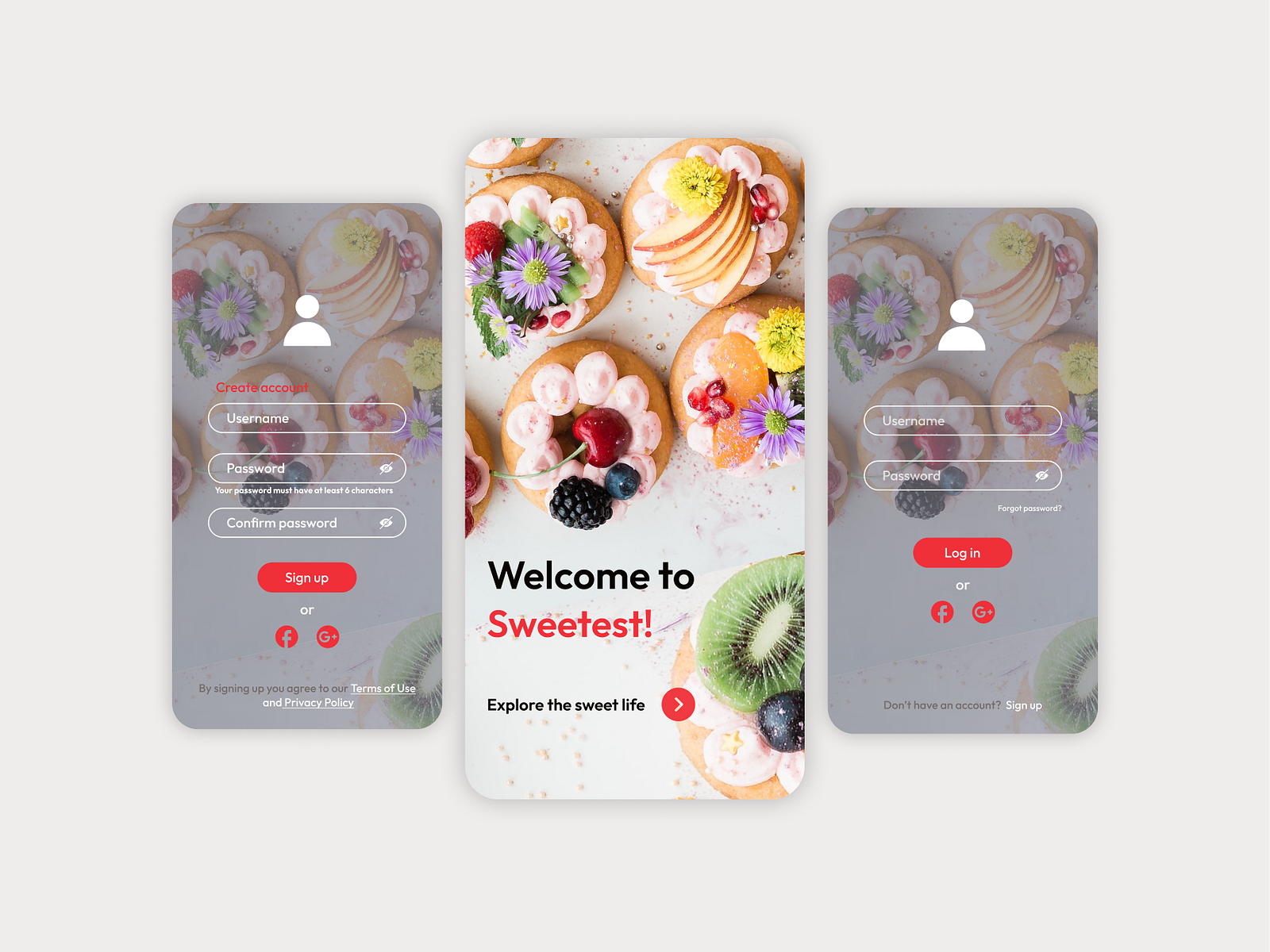 Cake shop app - UI design by Adriana Ch on Dribbble