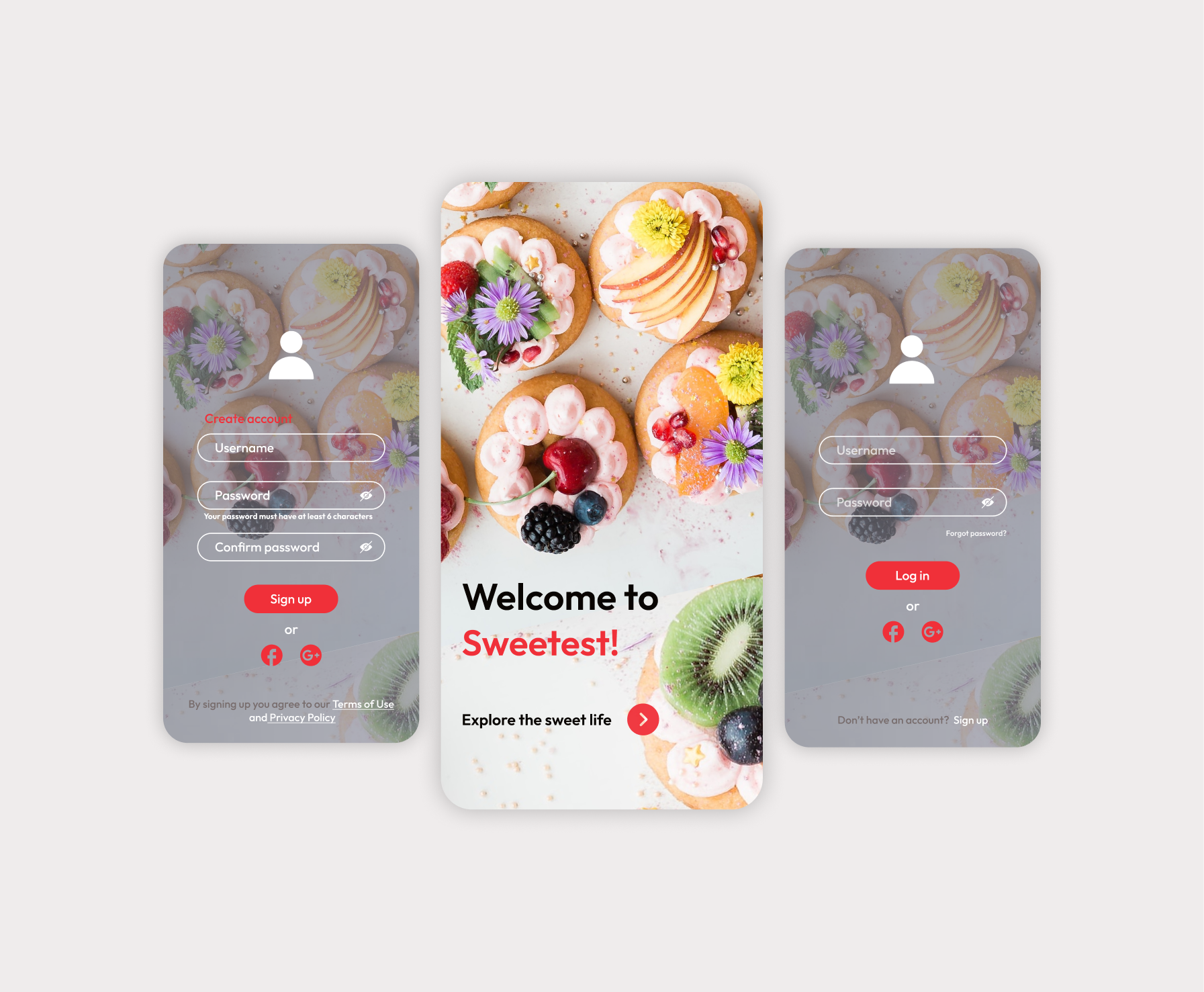 Cake shop app - UI design by Adriana Ch on Dribbble