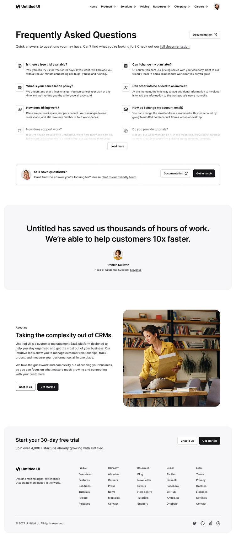 Frequently Asked Questions (FAQs) — Untitled UI by Jordan Hughes® on Dribbble