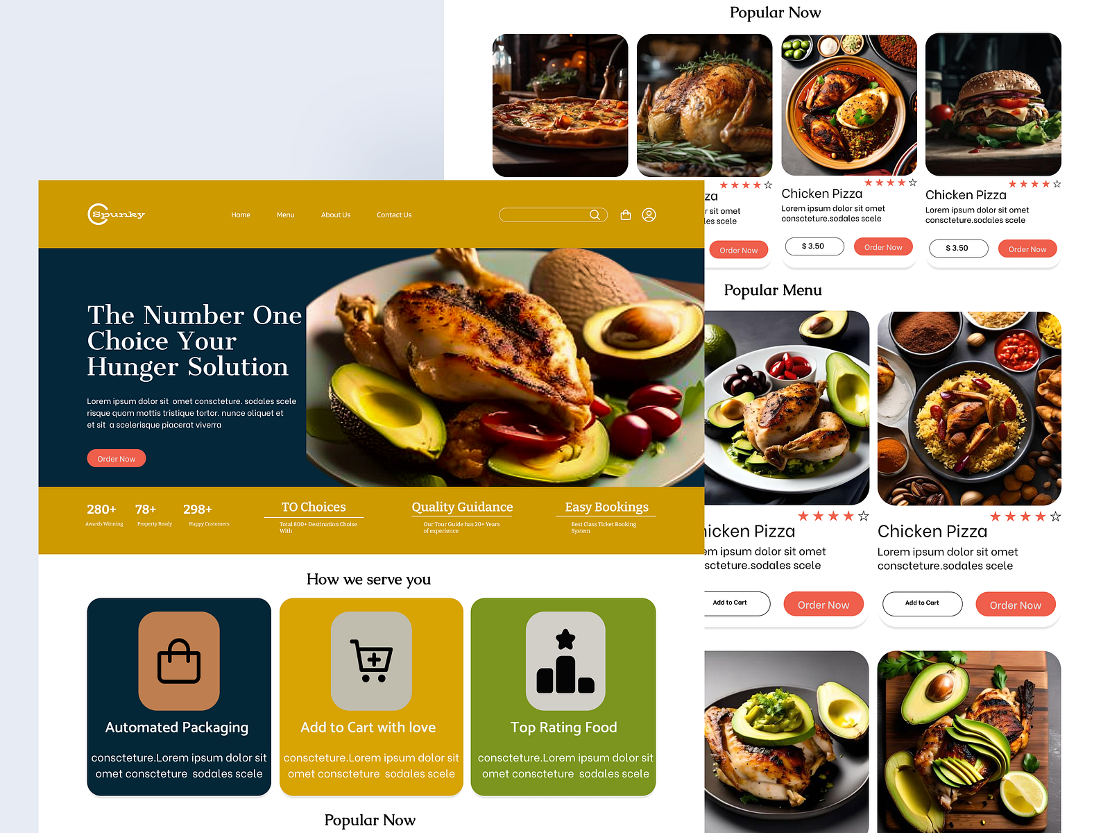 E-Commerce food landing page UI design by Nadim Hossain on Dribbble