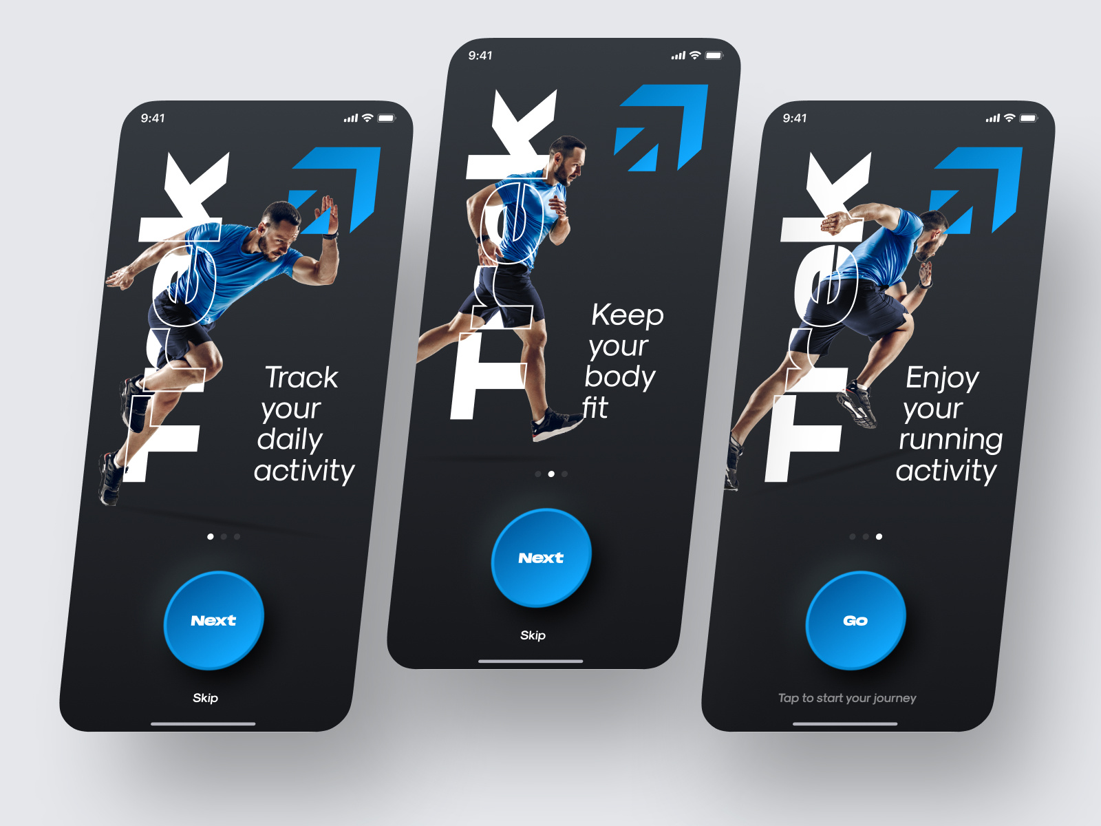 Trek - Running App [Onboarding] by Akmal⚡ on Dribbble