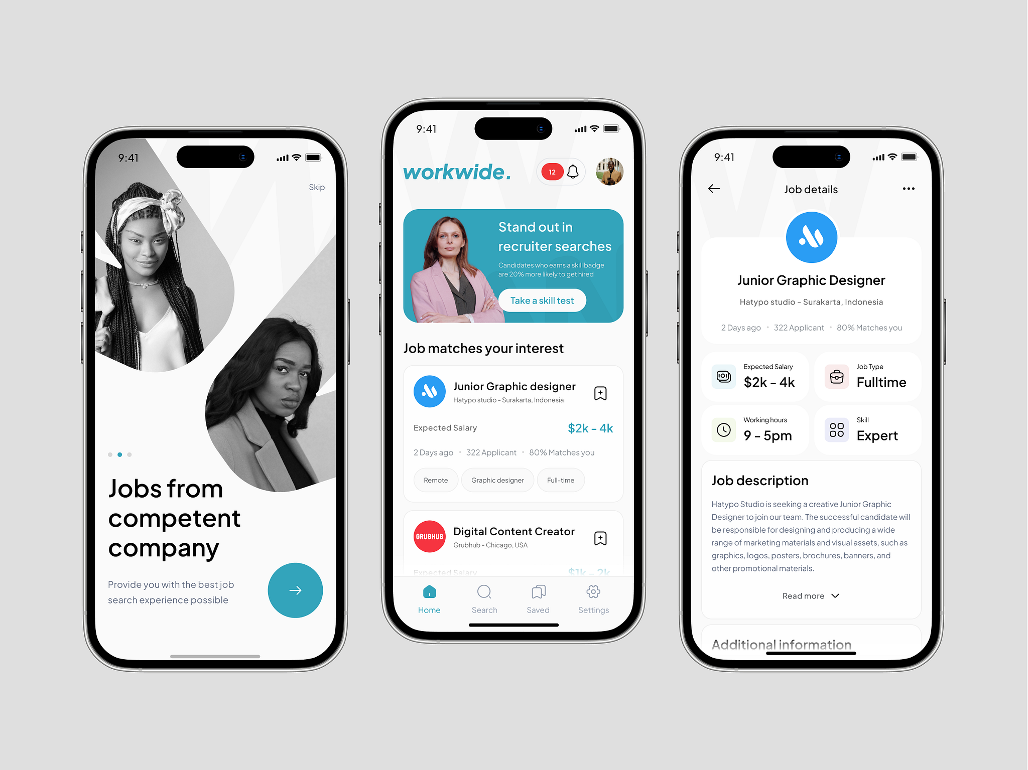 Workwide - Job Finder App by Zhofran Ardyan for Hatypo Studio on Dribbble