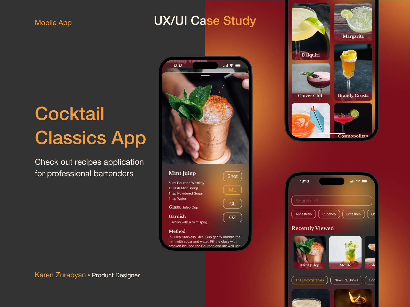 Classic Cocktail App - Case Study by Karen Zurabyan on Dribbble