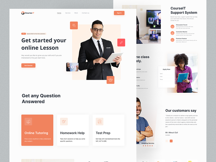 Online Tutoring Landing Page UI Design by Hasan for PageX Studio on ...
