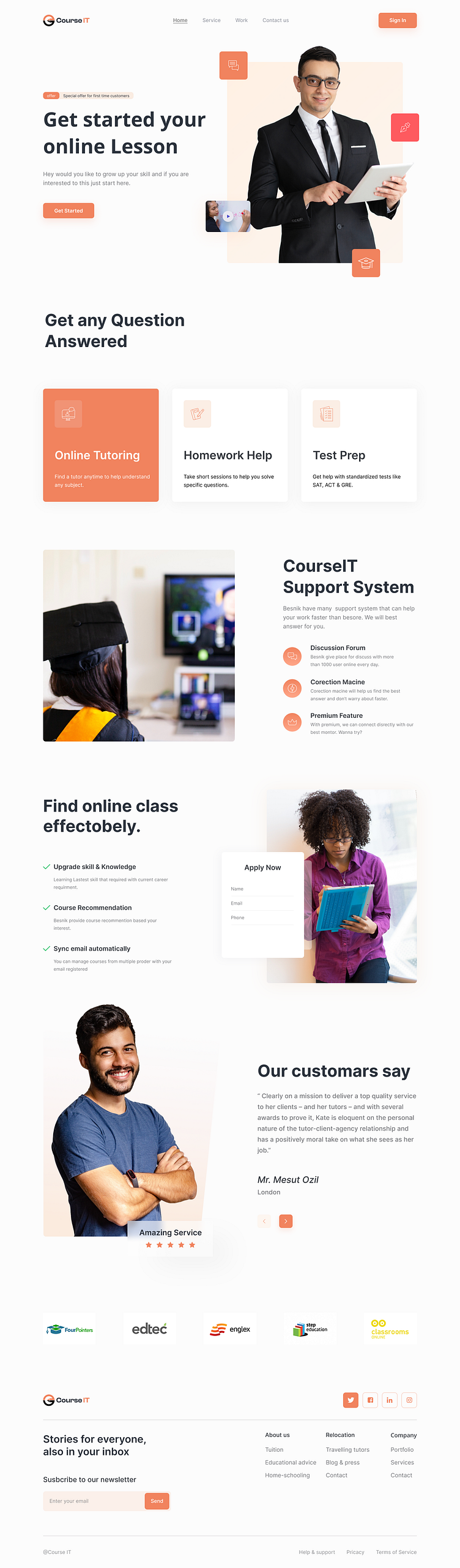 Online Tutoring Landing Page UI Design by Hasan for PageX Studio on ...