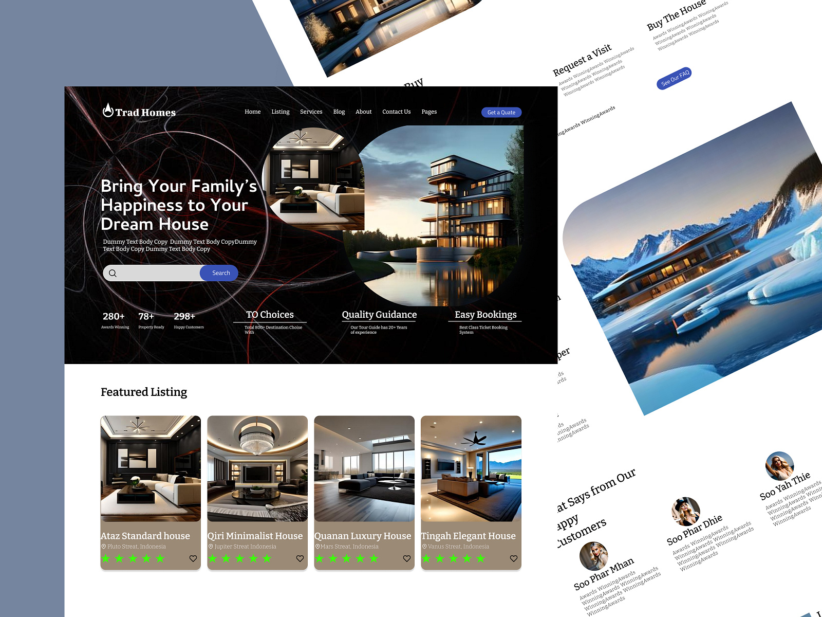 Real state landing page UI design by Nadim Hossain on Dribbble