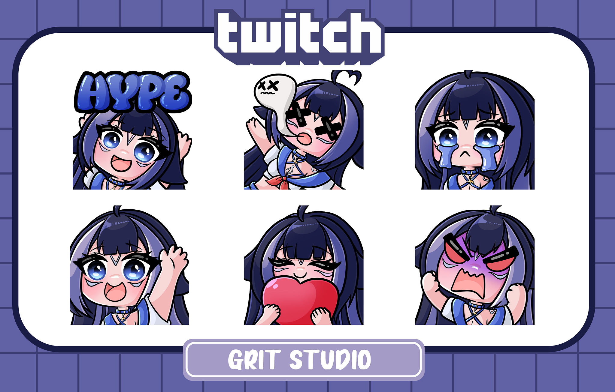 Shy Lily Twitch Emotes Cute by Grit Studio on Dribbble