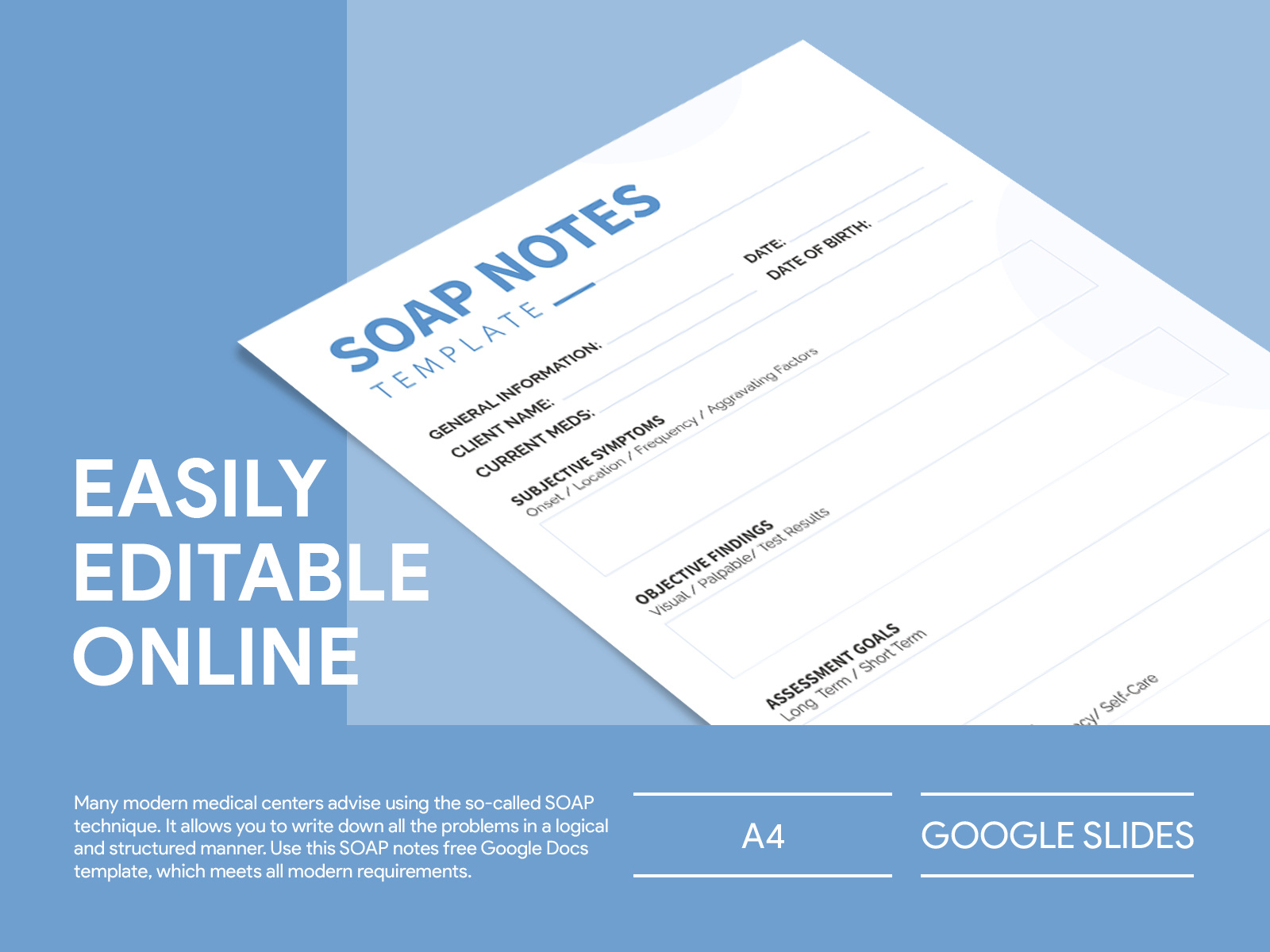 Soap Notes Free Google Docs Template by Gdoc on Dribbble