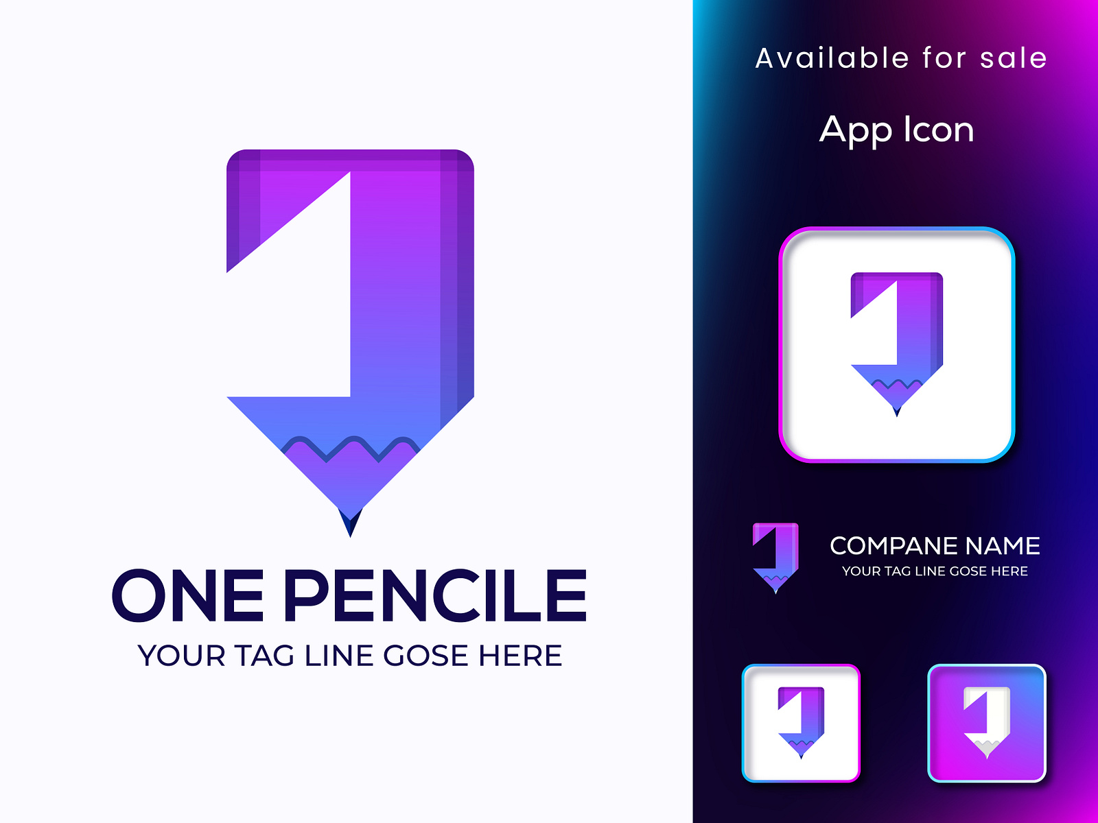 Modern Logo, One Logo, One Pencile Logo, Pencile, Education Logo by ...