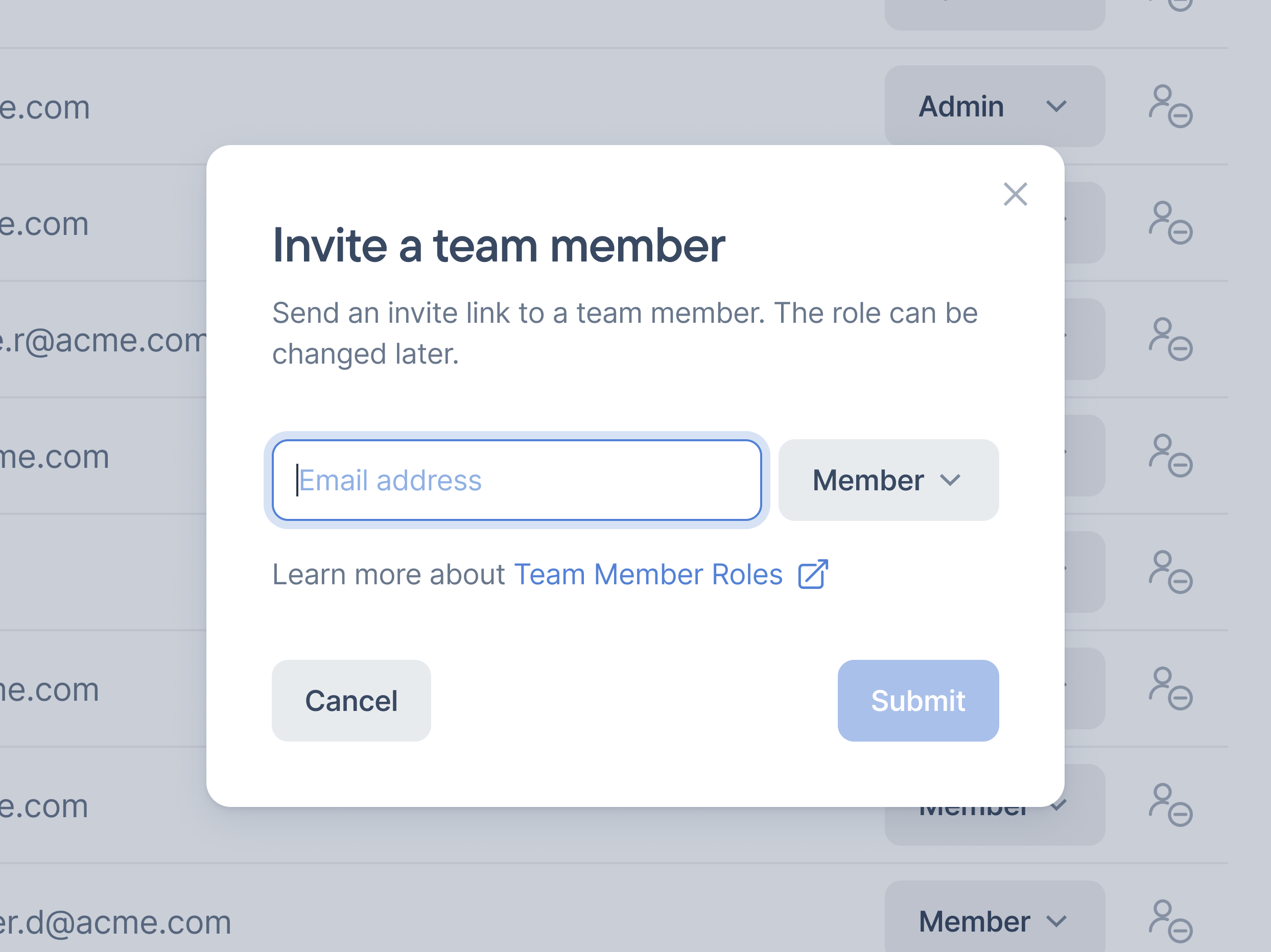 Organization Access Control - Team Members List by usrnk1 on Dribbble